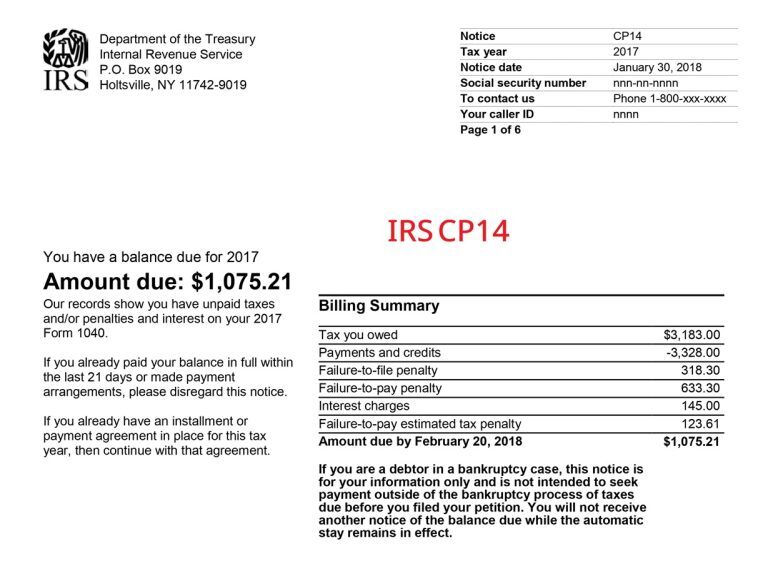 IRS CP14 Notice: What It Means and How to Respond