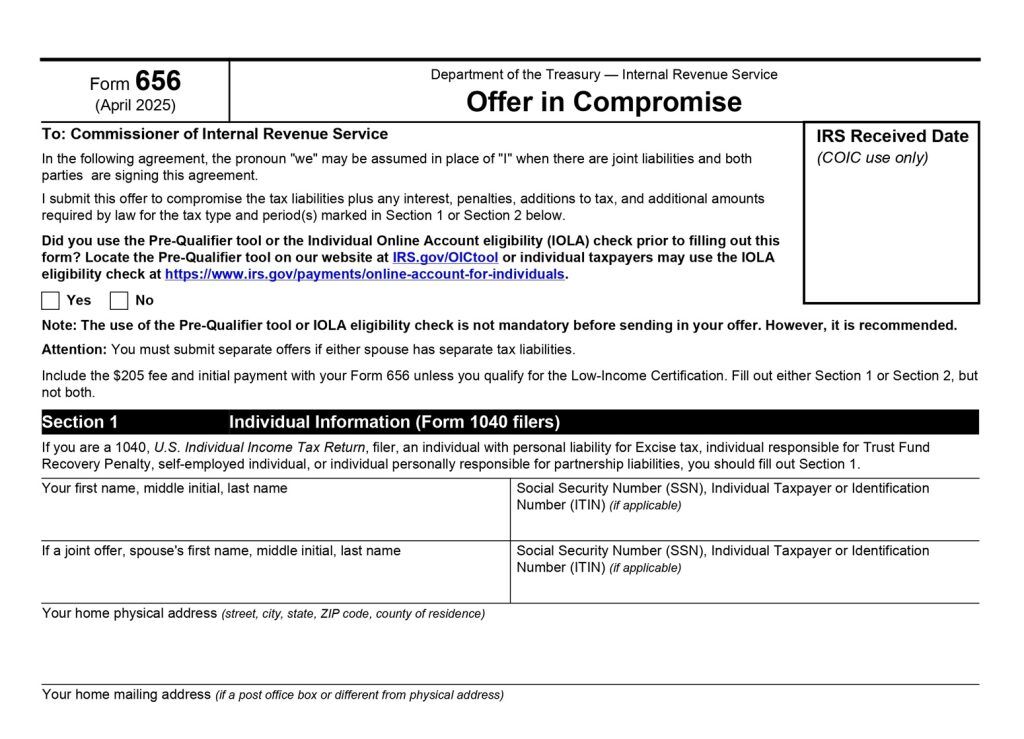 IRS Form 656 Guide: How to File an OIC (2026)